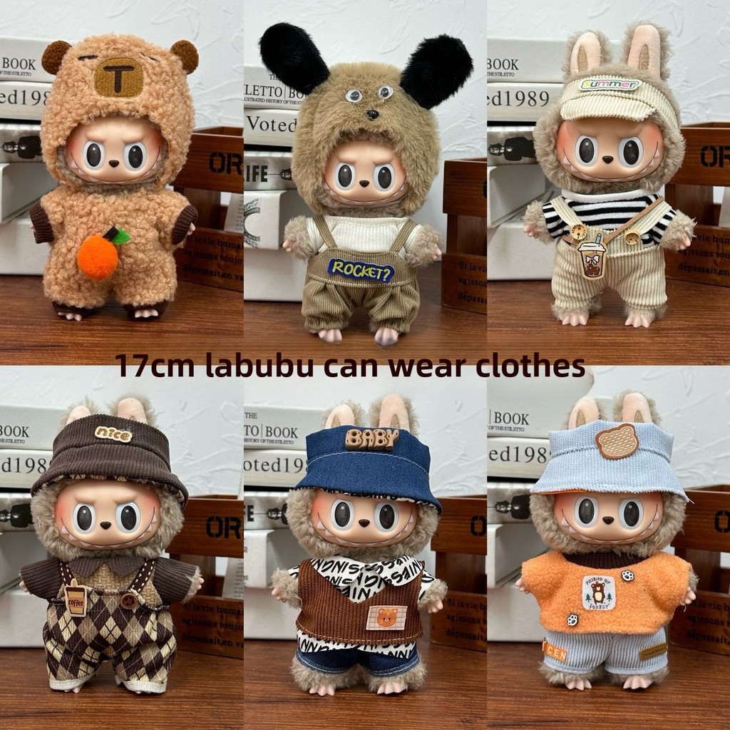 17cm Labubu Plush Doll Clothes, Labubu Plush Toy Wearable Outfits ...