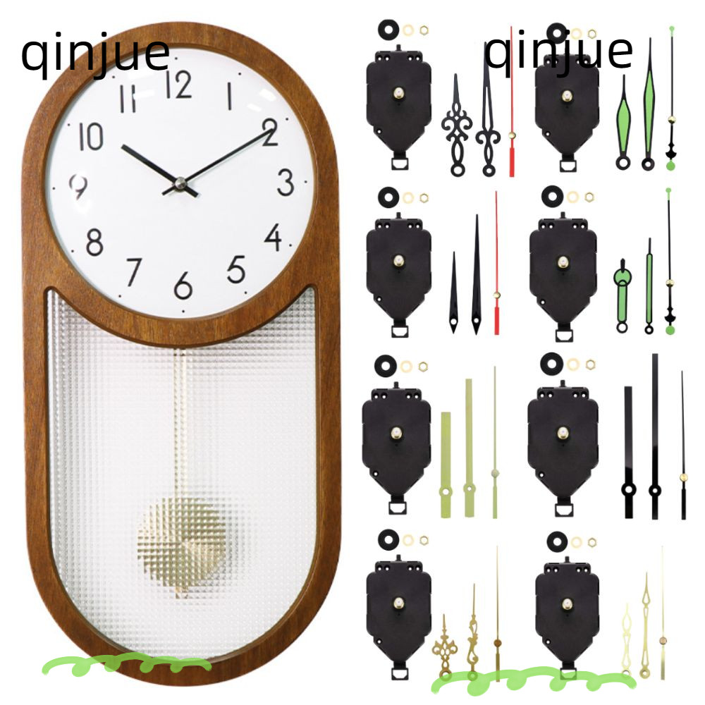 QINJUE Pendulum Clock Movement, Black Hour/Minute/Second Pointer Clock ...
