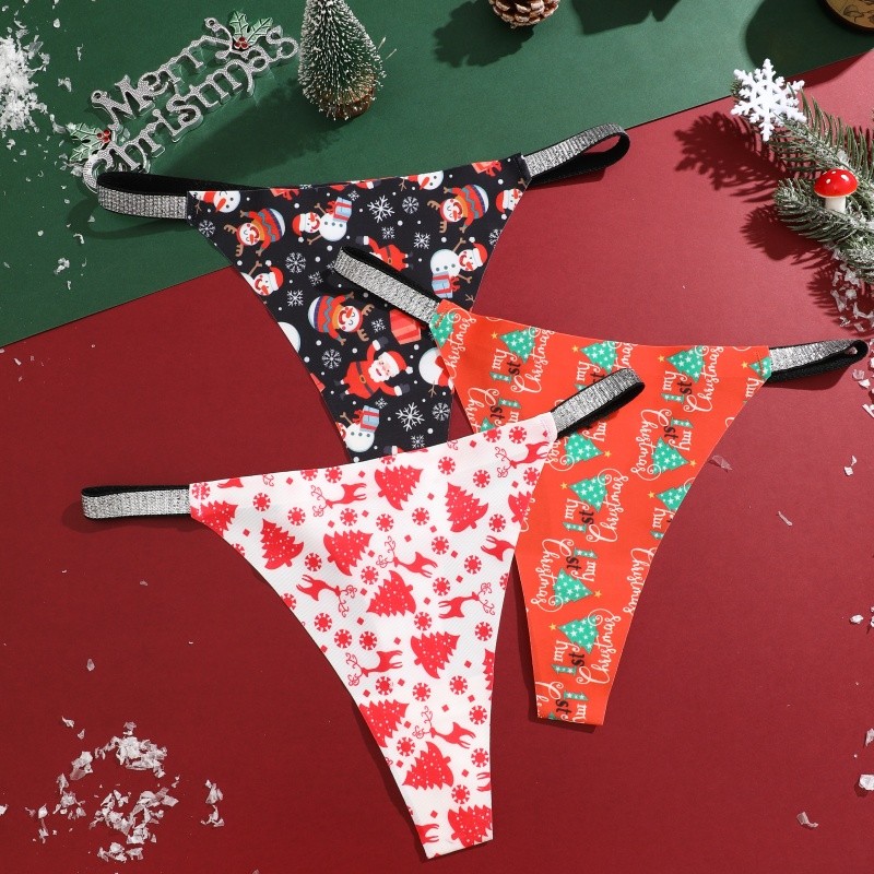 Allofme Christmas present Women Seamless G-String Sexy Low-Waist Thongs ...
