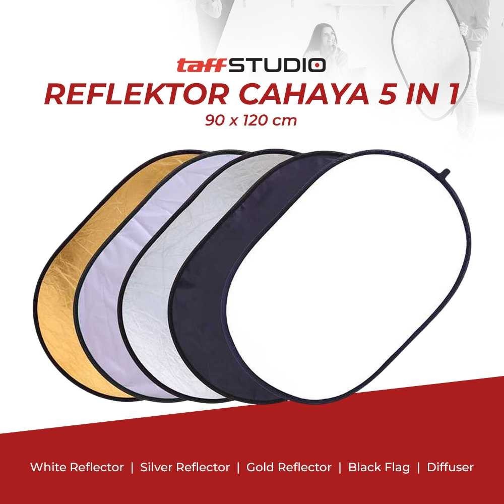 CAHAYA TaffSTUDIO Light Reflector 5 in 1 Photo Studio Backdrops 90 x ...