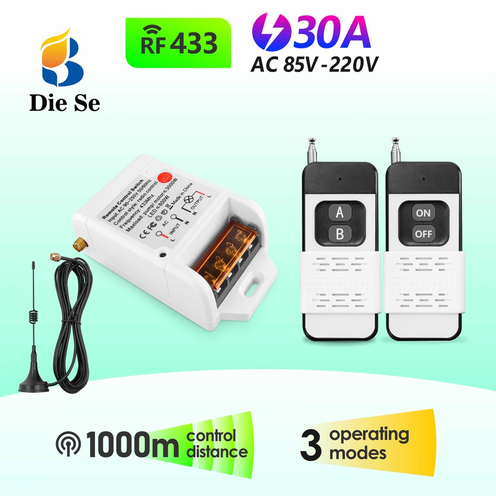 External Antenna Remote Control Switch for Water Pump Motor,AC 110/220V ...