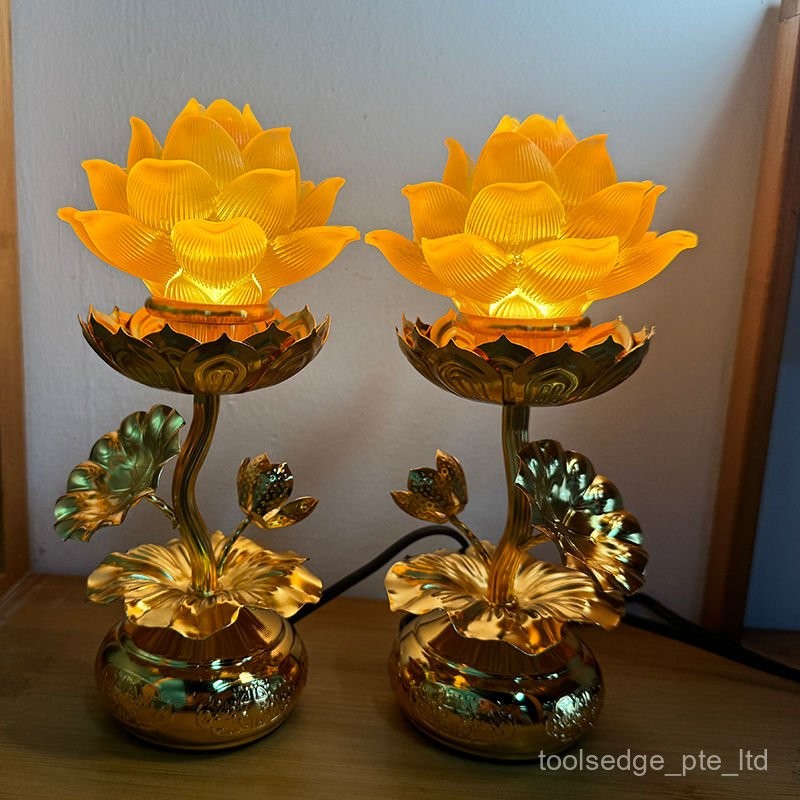 Domestic buddhist hall led Lotus Lamp Buddha Front Glass Pilot Lamp ...