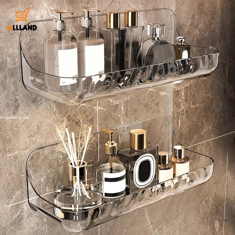 Portable Wall Mounted Acrylic Transparent Toiletries Storage Rack ...