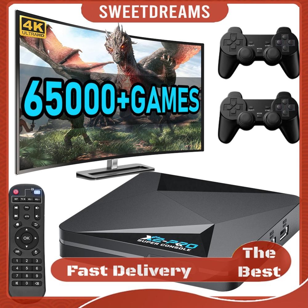 X2 PRO Super Console 4K UHD 2.4G/5G WiFi BT4.3 60+ Emulator Retro Game ...