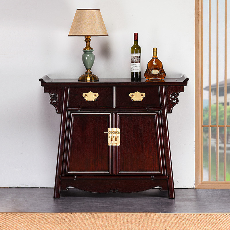 African Small Leaf Red Sandalwood Entryway Cabinet Chinese Style ...