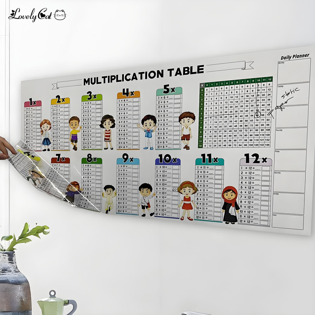 Multiplication Table Whiteboard Kids' Educational Whiteboard Colorful ...