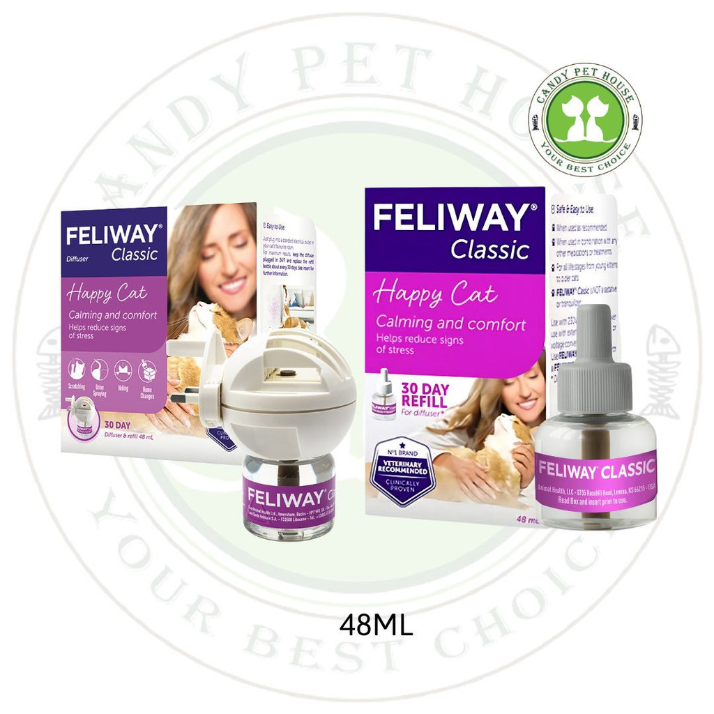 Feliway Classic 30 Day Plug In Diffuser Starter Kit and Refill - 48ml ...