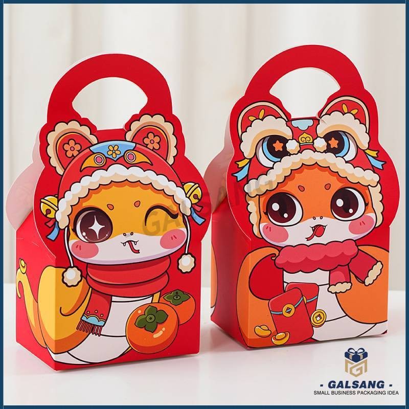 [20pcs/pack] 2025 Year Of The Snake Cartoon Gift Box For Present ...