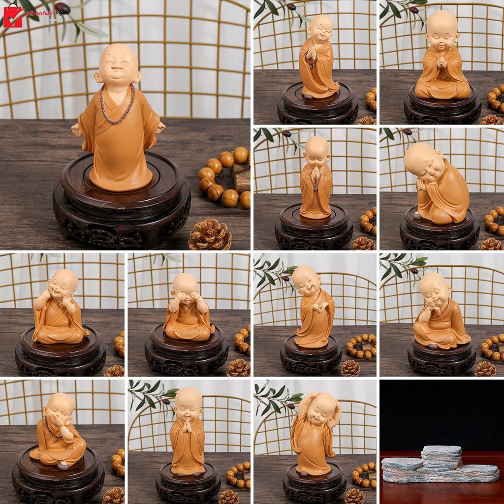 Little Monk Figurine Mini Monk Statue Cute Buddha Monk Statue Adorable ...