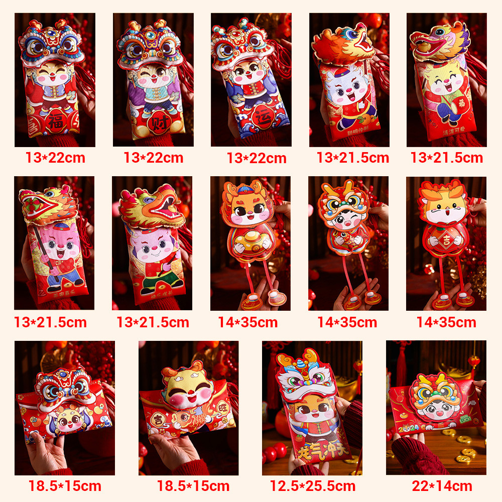 2025 Fabric Angpao Packet 2025 Red Envelope CNY Zodiac Snake Angpau Red ...