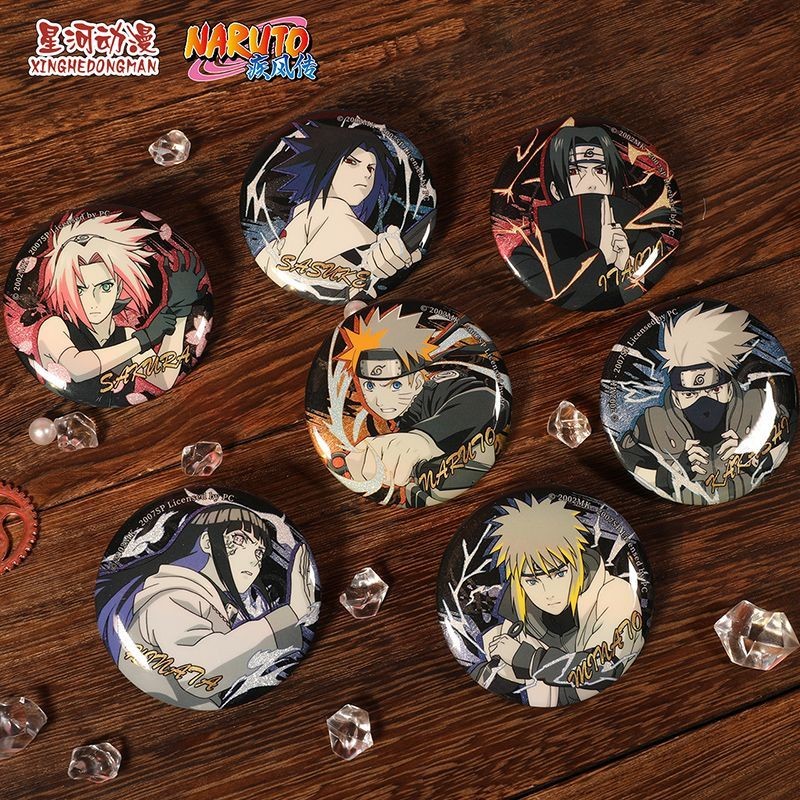 Sg SELLER Naruto 20th Anniversary Badge Naruto Sasuke Kakashi Itachi ...
