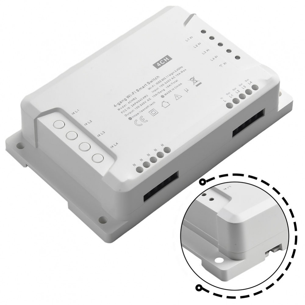 RF Controlled Voice Controlled WiFi Smart Light Switch for 4CH R3 and ...