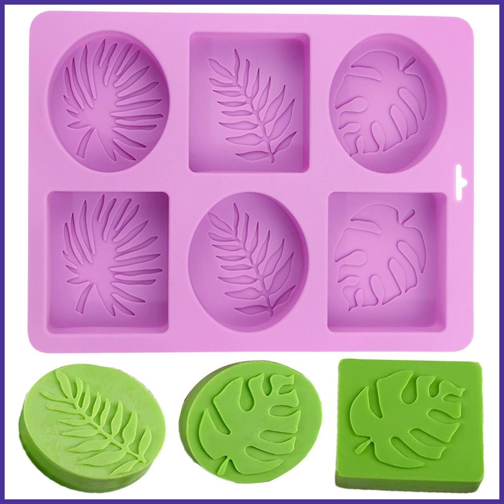 Palm Tree Leaves Mold 6 Cavity Silicone Leaves Soap Handmade Mold ...