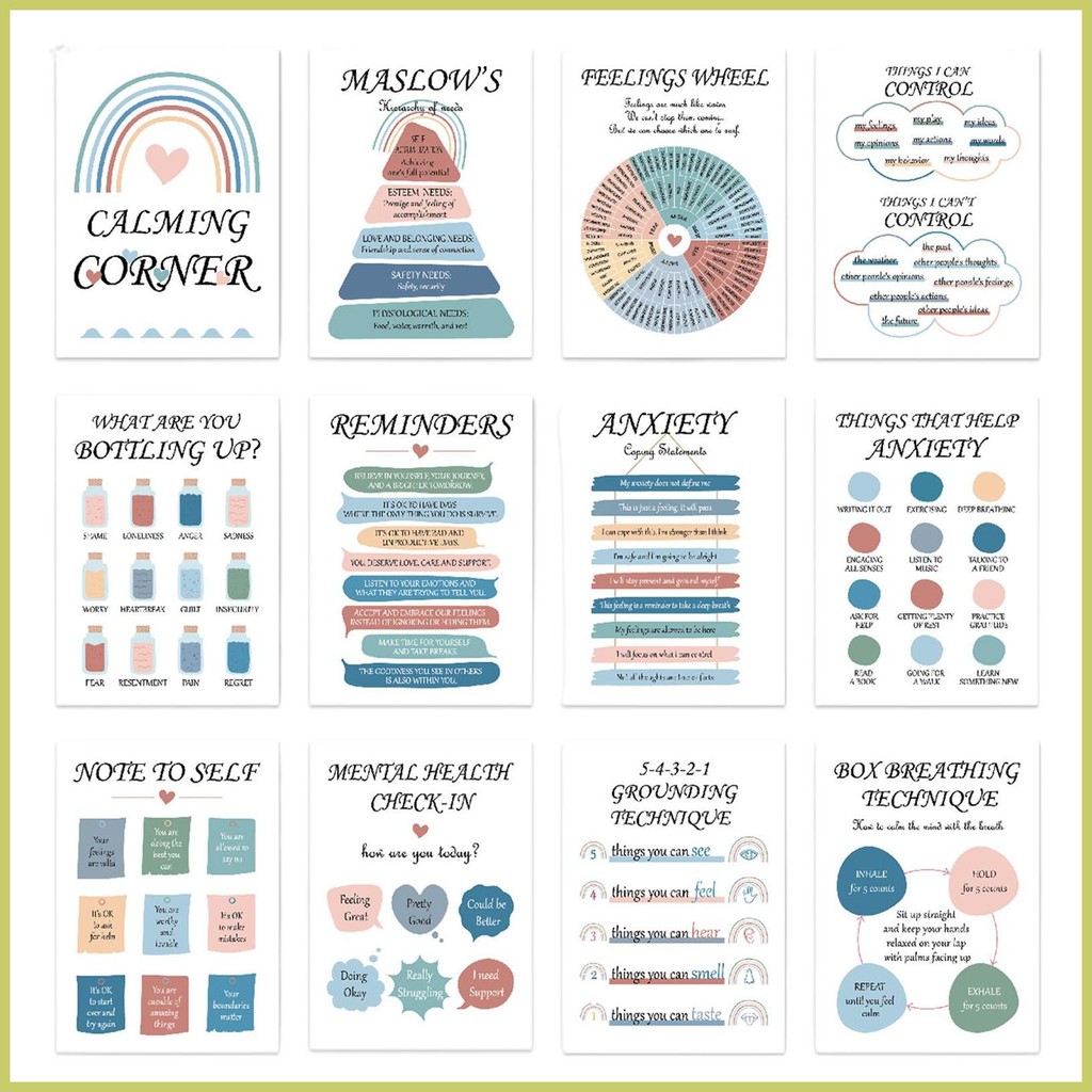 Care Mental Health Posters School Counselor Posters Decorations 12X ...