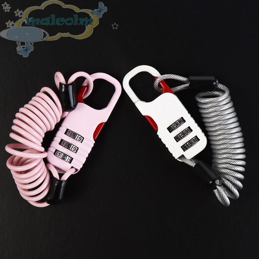 MALCOLM Bicycle Rope Lock, Three Digit Password Combination Safety ...