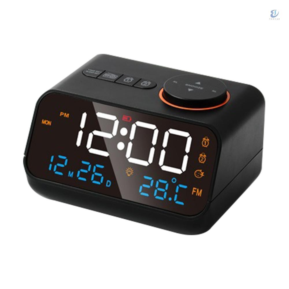 Multifunctional Alarm Clock with FM Radio Rechargeable LED Digital ...