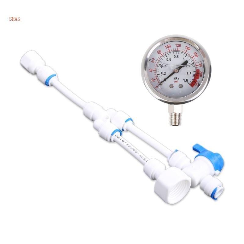 Shas 2 in1 Water Purifier Tap Pipes Pressure Gauge Test Meter 0-1 6MPA ...