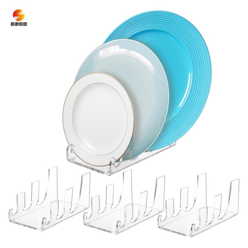 4 Pcs Plate Dinnerware Display Stand Acrylic Clear Plate Stand China ...