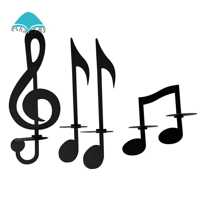 Wall Mount Hanging Music Notes Candle Holders Music Note Candlestick ...