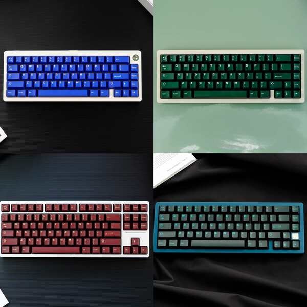 keycaps Aifei ABS two-color translucent white jade emerald Klein blue ...