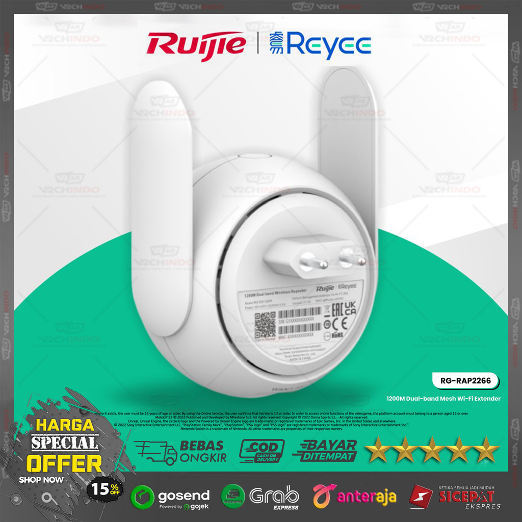 Ruijie Reyee RG-EW1200R | Wi-fi Extender 1200M Dual-Band Mesh ...