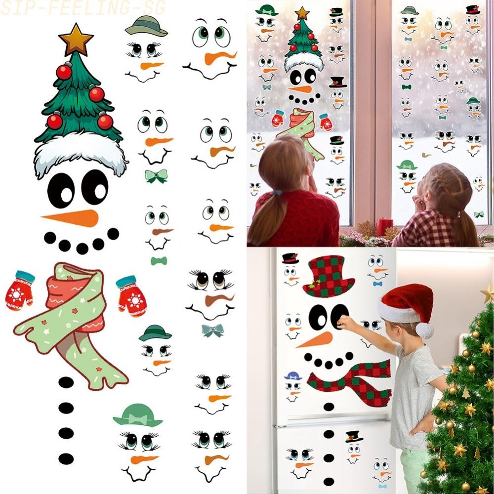 Delightful Snowman Cartoon Window Sticker to Brighten Your Holiday ...