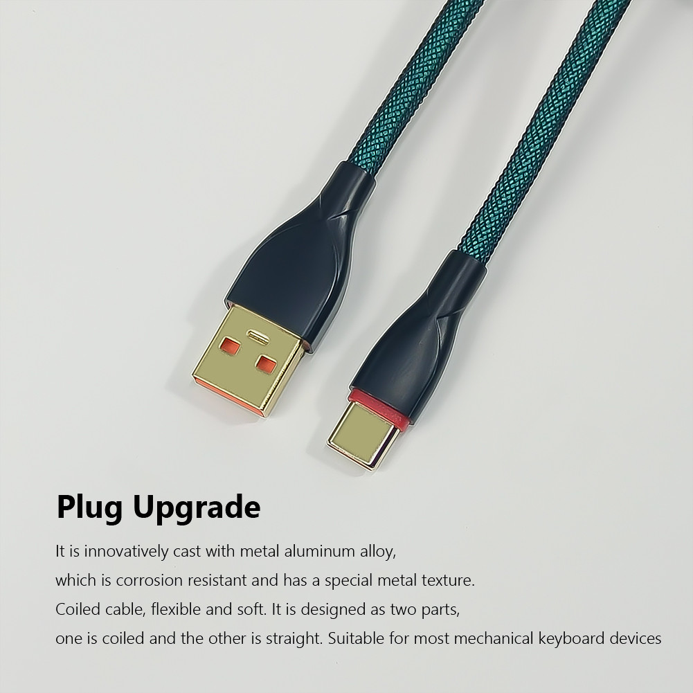 Aviation Connector Woven Mesh Type-C to USB Mechanical Keyboard Aviator ...