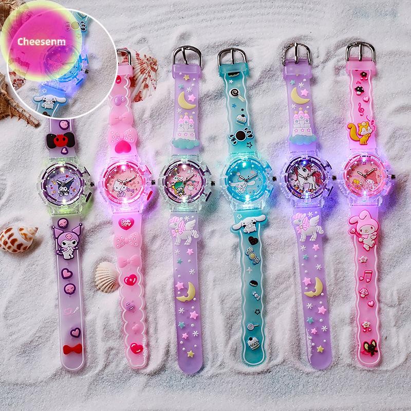 Cheesenm Sanrio Watch Kawaii Melody Cinnamoroll Children LED Luminous ...