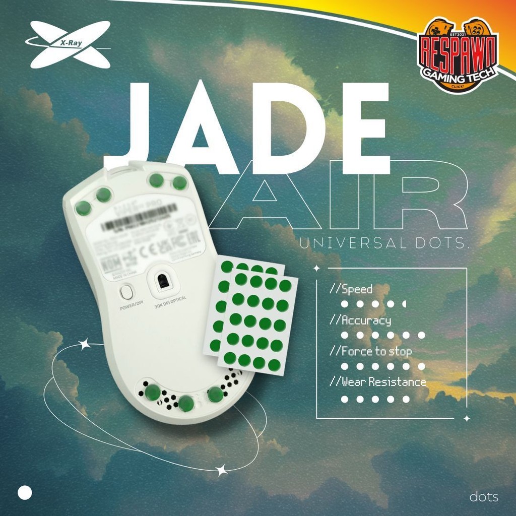 Xraypad Jade Air DIY Mouse Skates – Universal Dots (green dots ...