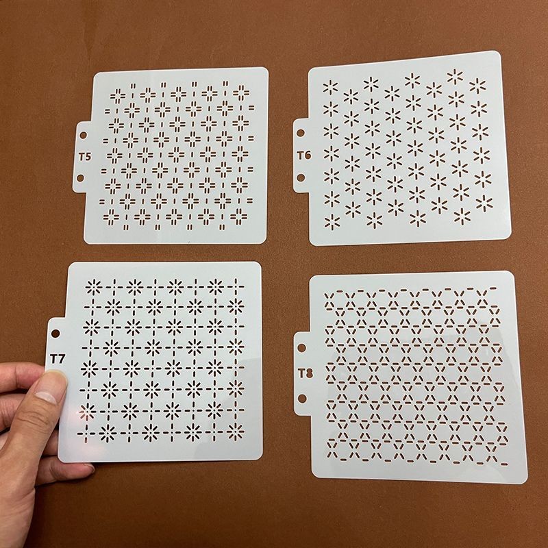 Yixi Sashiko Embroidery Pattern Template Ruler Tea Table Template Cage ...