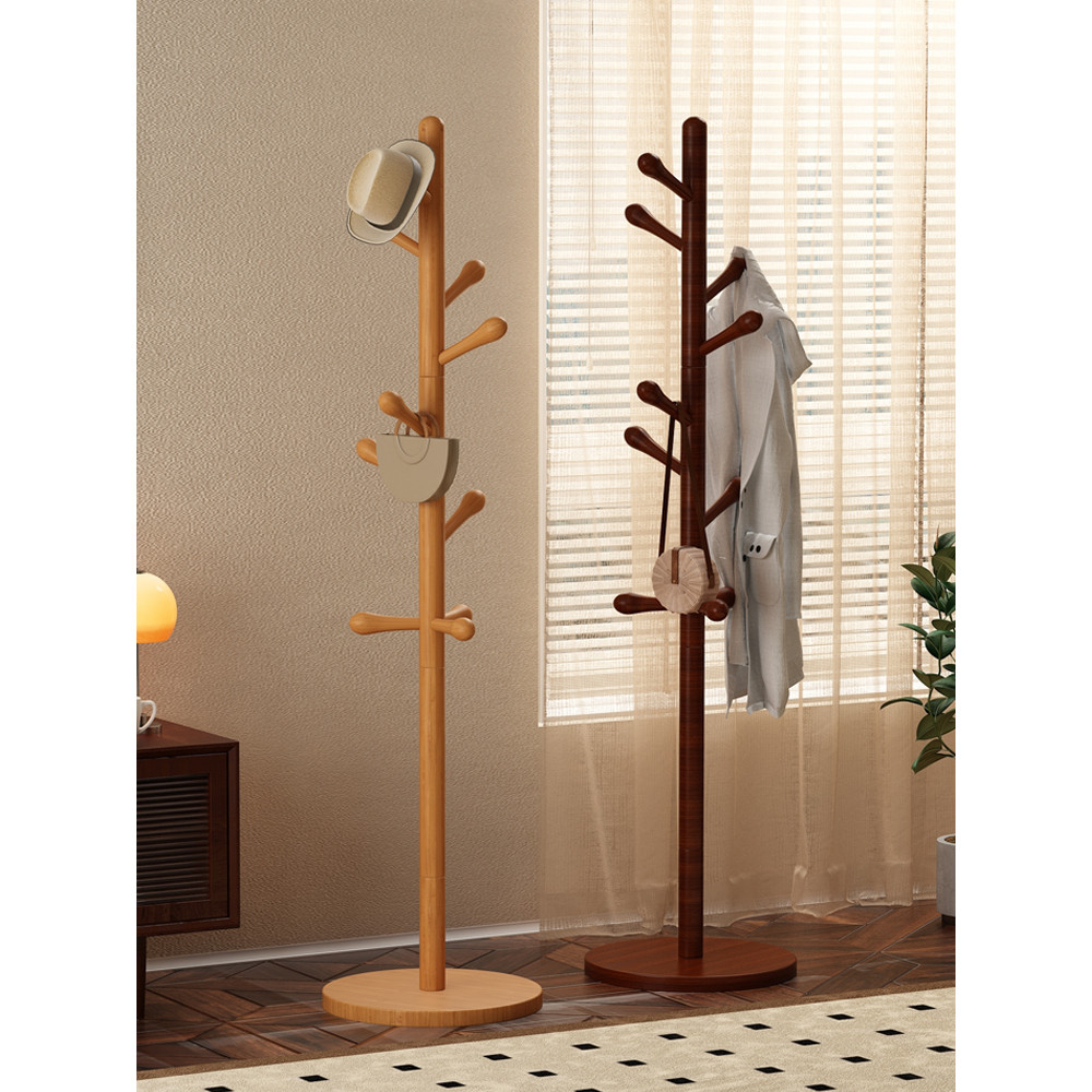 [48H Shipping] Freestanding Solid Wood Clothes Rack for Bedroom ...