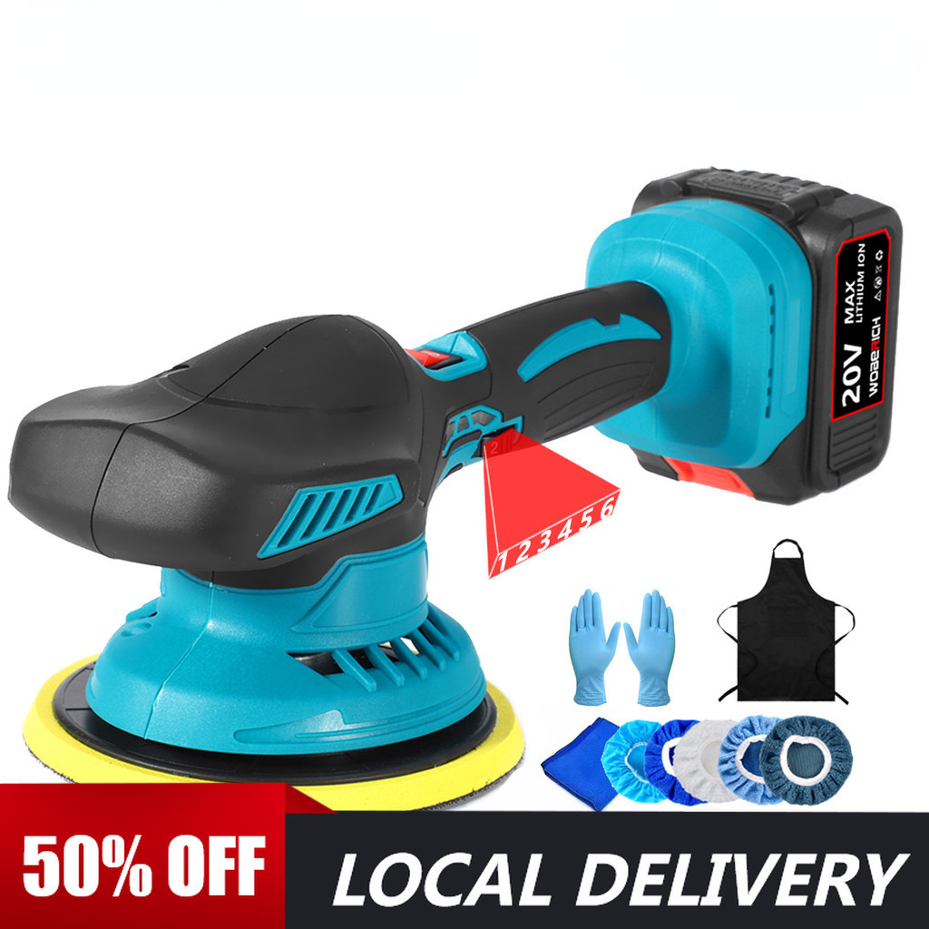 6 Gears Cordless Electric Car Polisher Rechargeable Auto Car Polishing ...