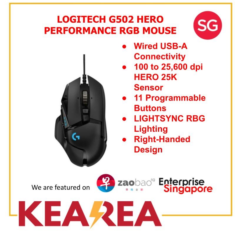 Logitech G502 HERO High Performance RGB Gaming Mouse with 11 ...