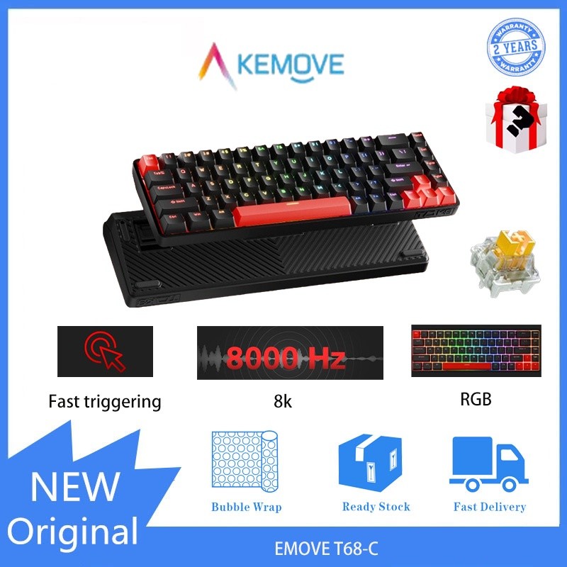 KEMOVE T68-C Magnetic Switch Mechanical Keyboard RT Adjustable RGB ...