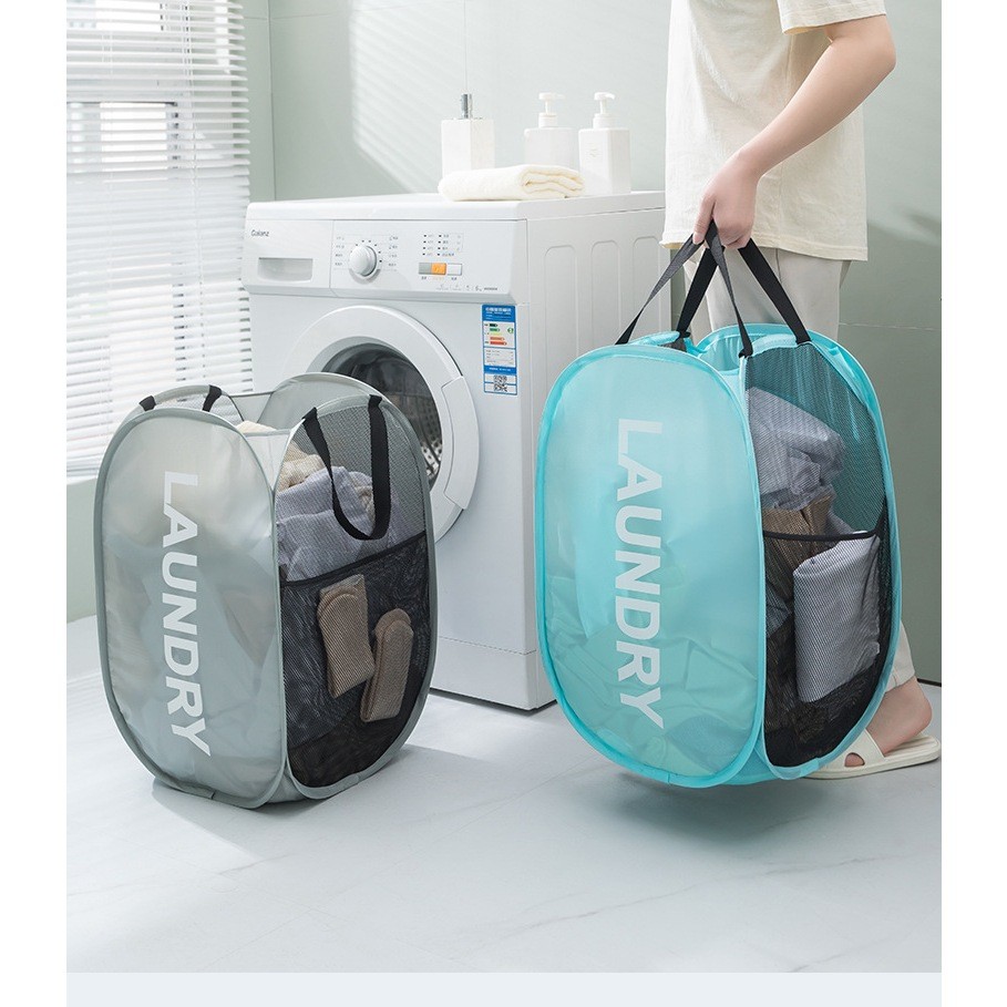 Foldable Laundry Basket Clothes Storage Basket Kotak Simpan Baju ...