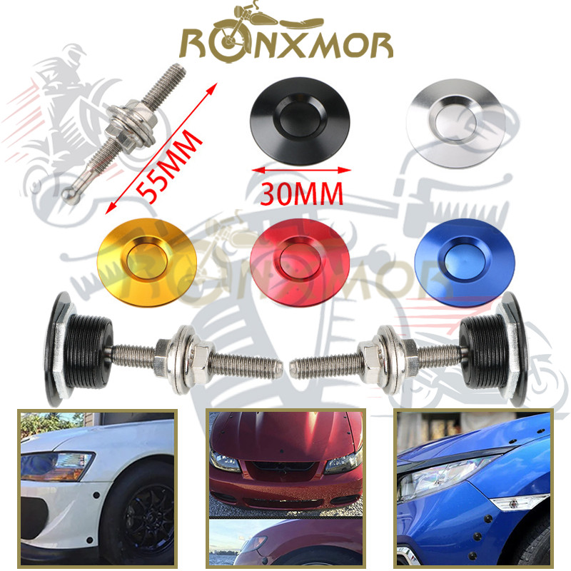 RONXMOR 1PC Universal Push Button Billet Quick Release Fasteners Set ...