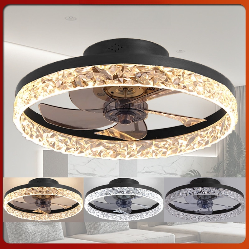 20 Inchs DC Motor Ceiling Fan With Light Living Room Luxury Style ...