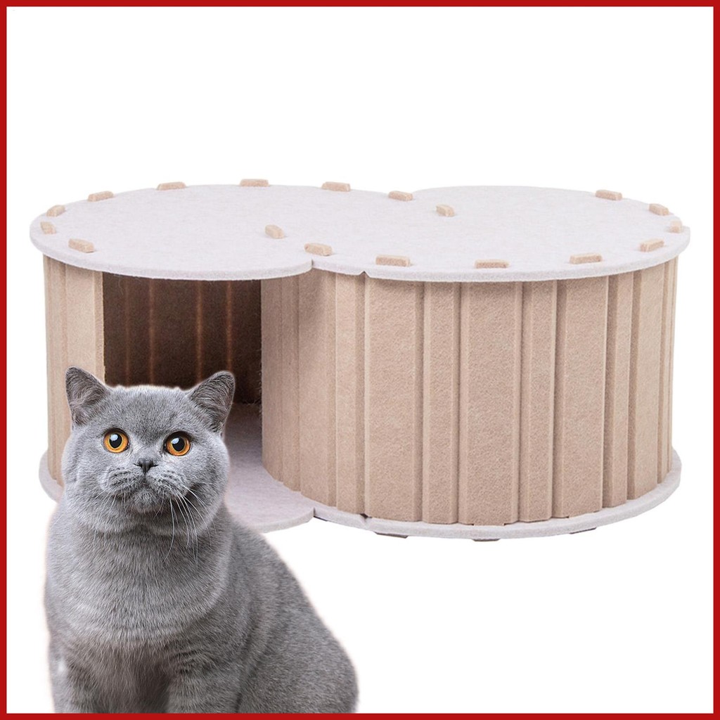 Cat Cave Donut Hideaway Round Cat Donut Tunnel Bed Felt Detachable ...
