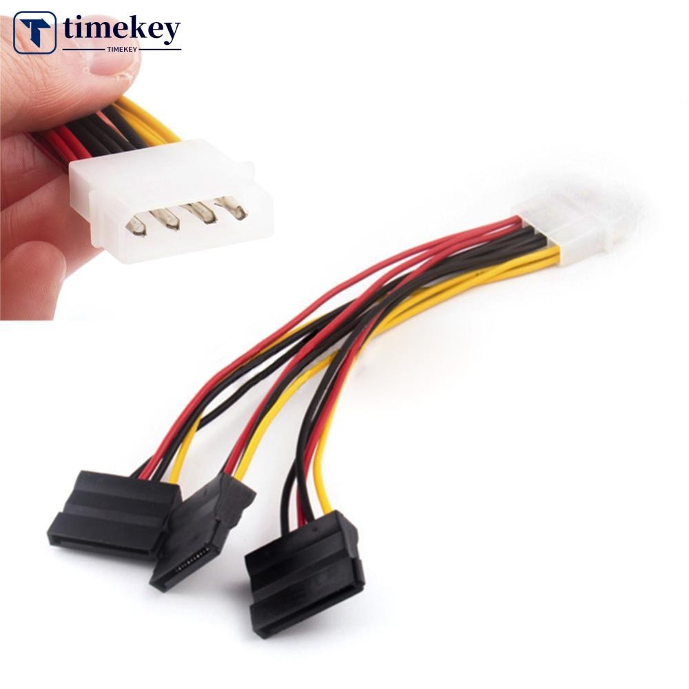 TIMEKEY IDE Molex 4 pin to 1/2/3 x SATA Power Cable Serial ATA Y ...