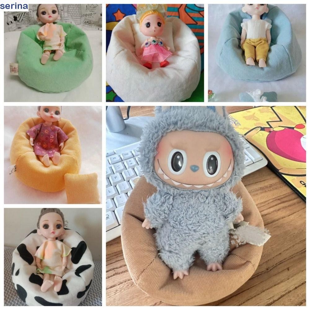 SERINA Labubu Sofa Accessories, Lazy Sofa Cartoon Labubu Doll Toy ...