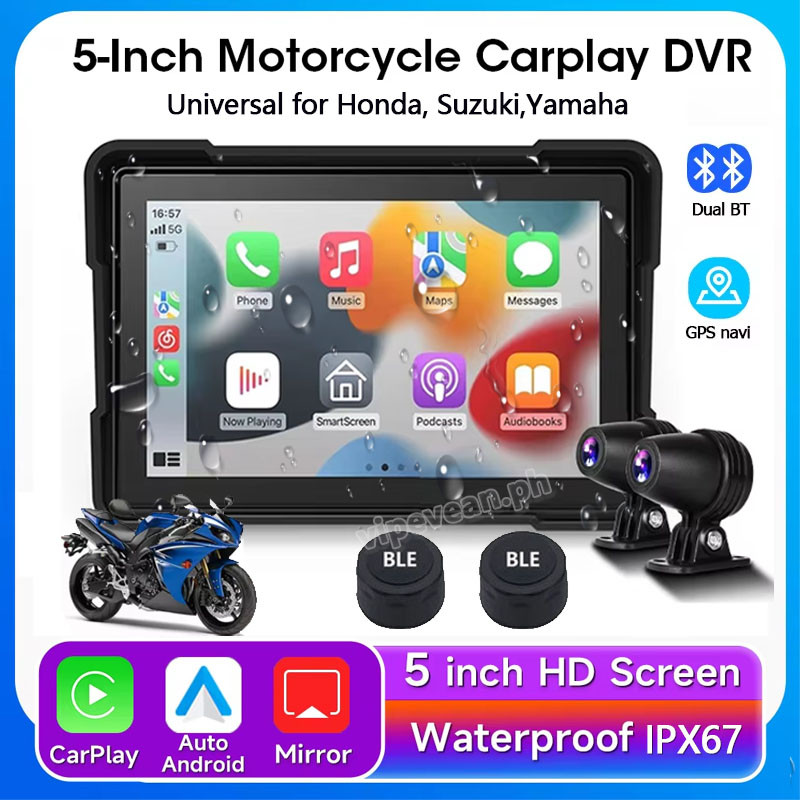 2024 New Motorcycle GPS Wireless Portable Carplay/Android Auto ...