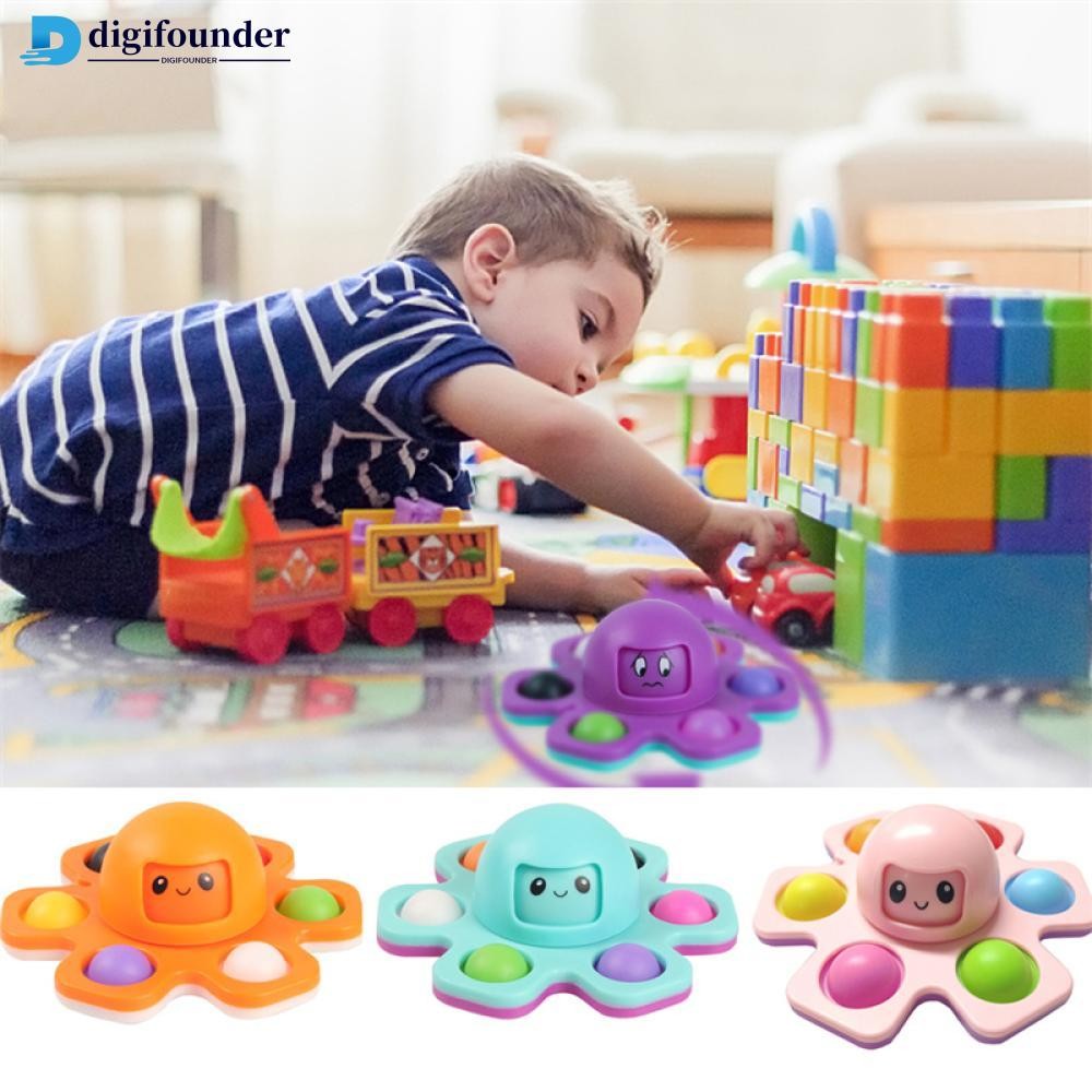 DIGIFOUNDER Pop It Stress Relief Silicone Interactive Flip Octopus ...