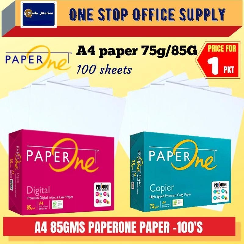 Paperone A4 Paper 100 Sheets / Kertas Putih A4 / White Paper / A4 Paper ...