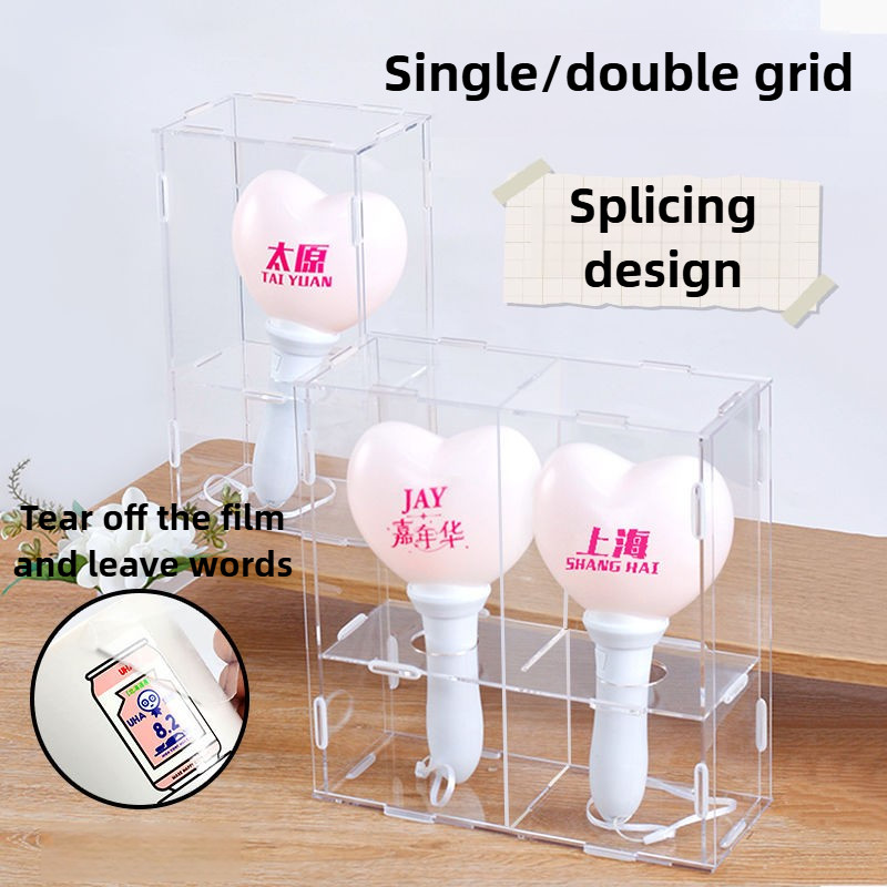 Clear Acrylic Support Stick Display Box For Carat Stick Lightstick Idol ...