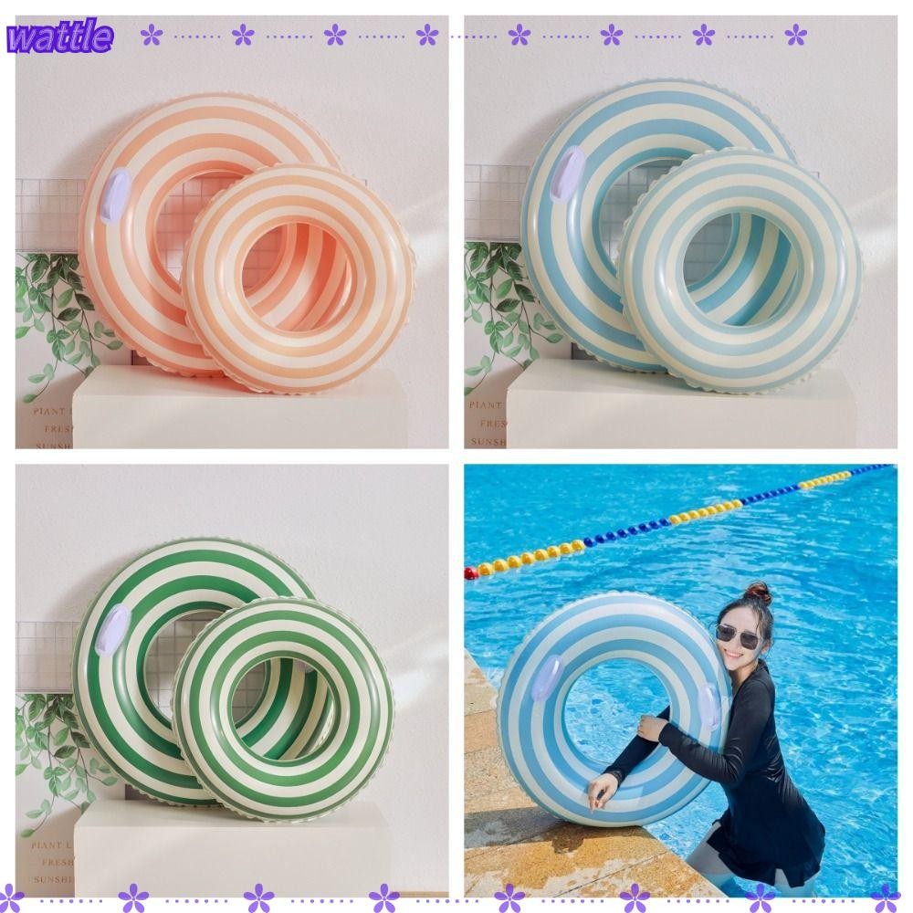 WATTLE Inflatable Swimming Ring Tube, Colorful Stripes Thickened Water ...
