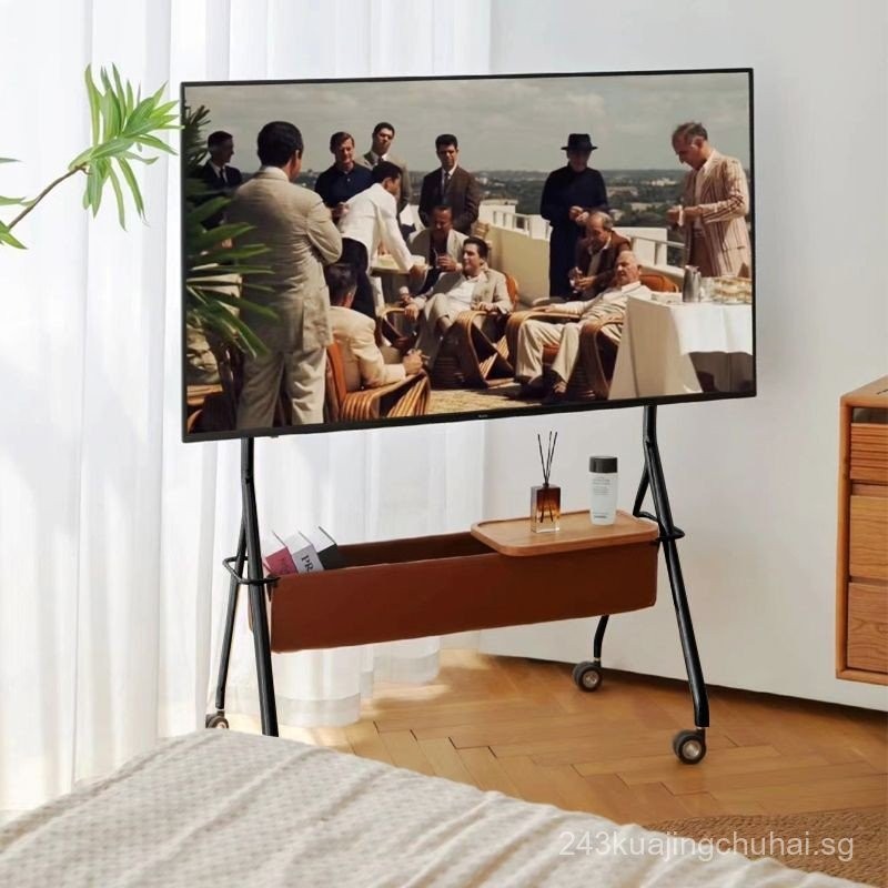 Retro Style TV Rack Movable Floor-Standing Rack TV Stand Movable Living ...