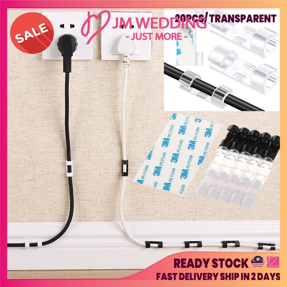 20 pcs / 1 set 3M wire fixing cable clip self-adhesive cable organizer ...