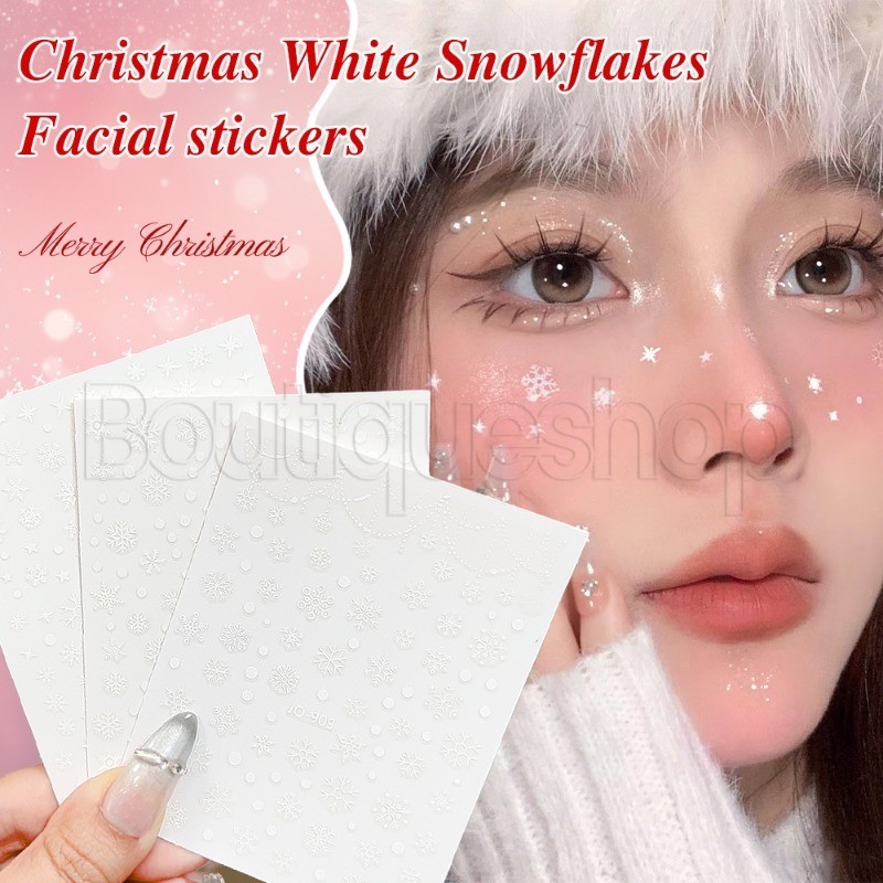 [ Featured ] Christmas White Snowflake Stickers - Body False Tattoo ...