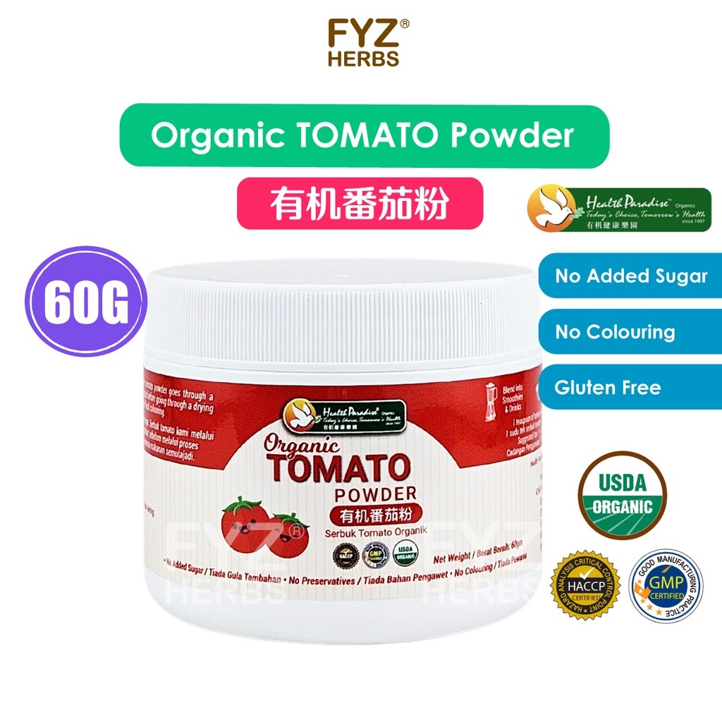 Health Paradise Organic TOMATO Powder 60G | 有机番茄粉 | Serbuk Tomato ...