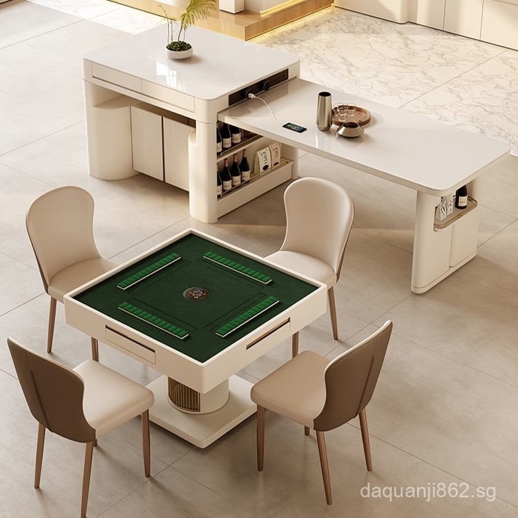 Retractable Kitchen Island Dining Table Mahjong Table Double-Use Modern ...